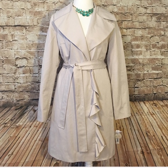 T Tahari | Jackets & Coats | New Tahari Ruffle Detail Trench Coat ...
